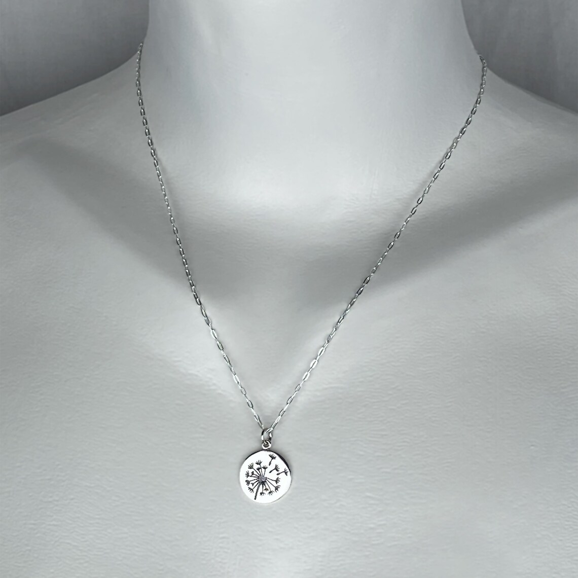 Sterling Silver Dandelion Flower Pendant Necklace, Make A Wish Jewelry ...