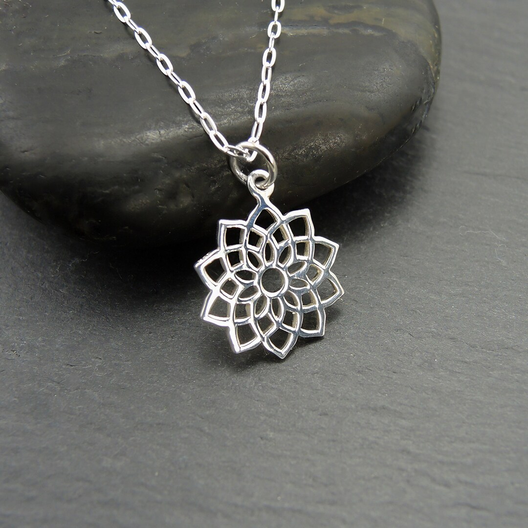 Silver Crown Chakra Necklace Sterling Silver, Chakra Charm Gift for ...