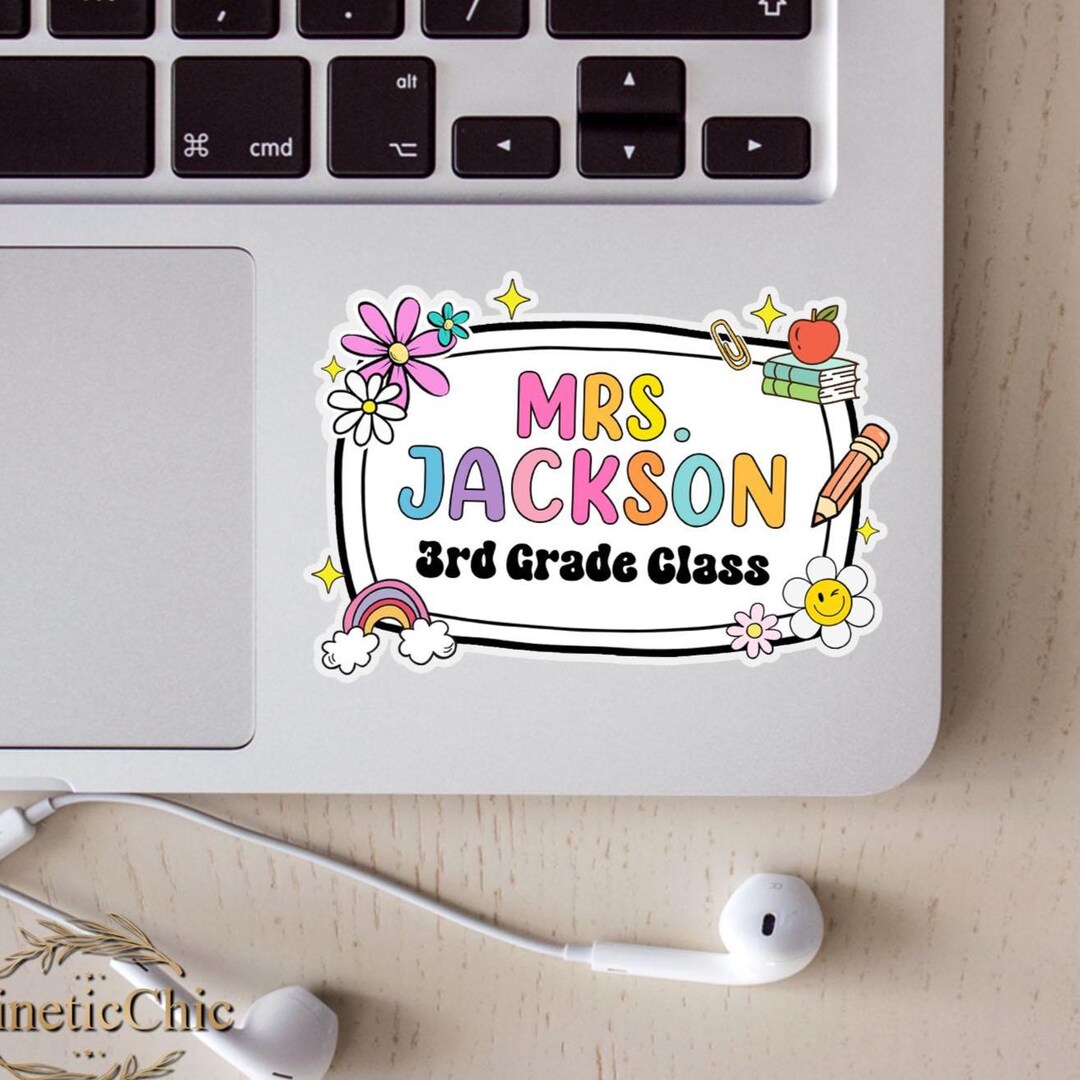 Personalized Teacher Sticker, Composition Notebook Sticker, Teacher ...