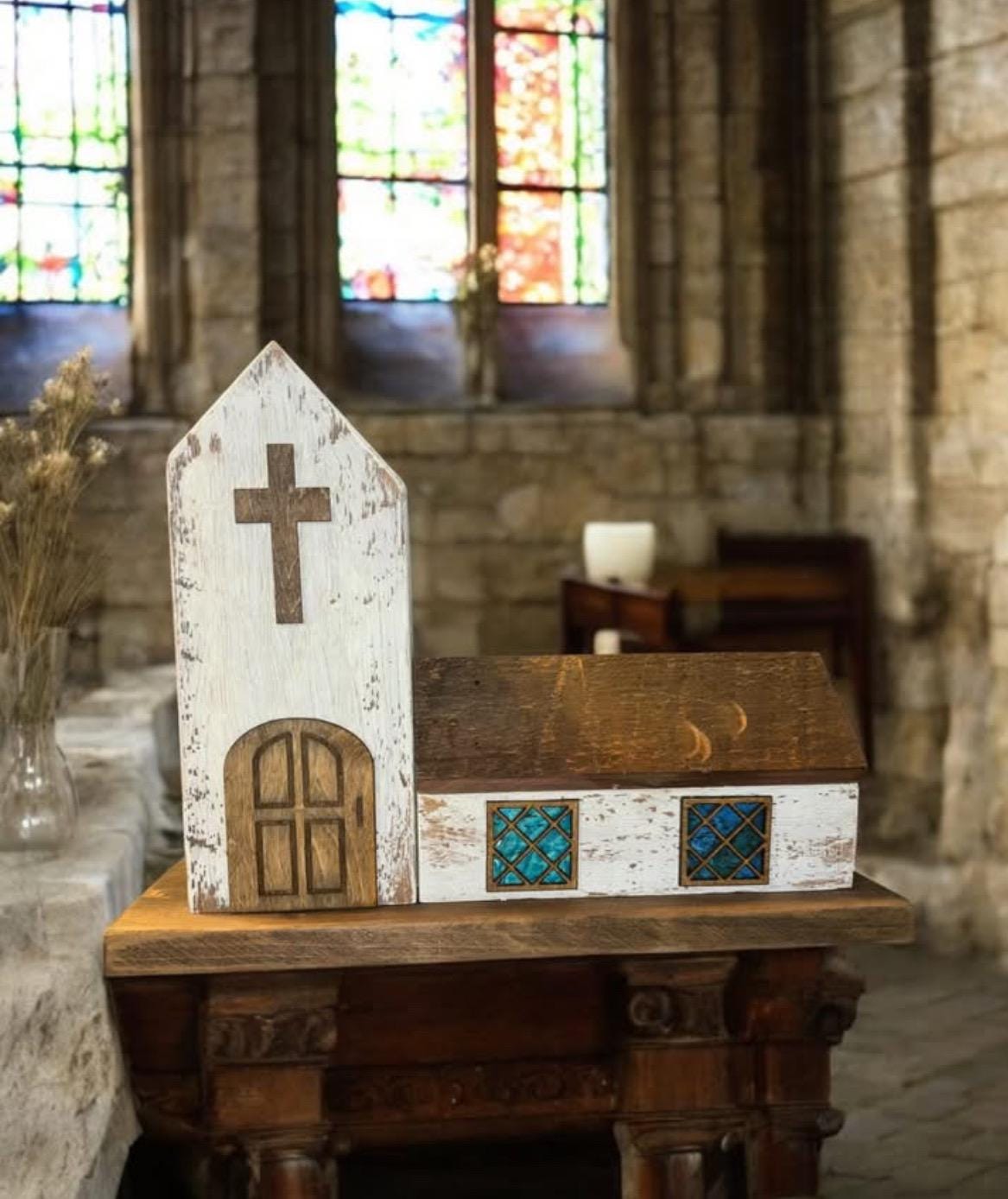 Rustic Wooden Church, Distressed Home Decor - Etsy