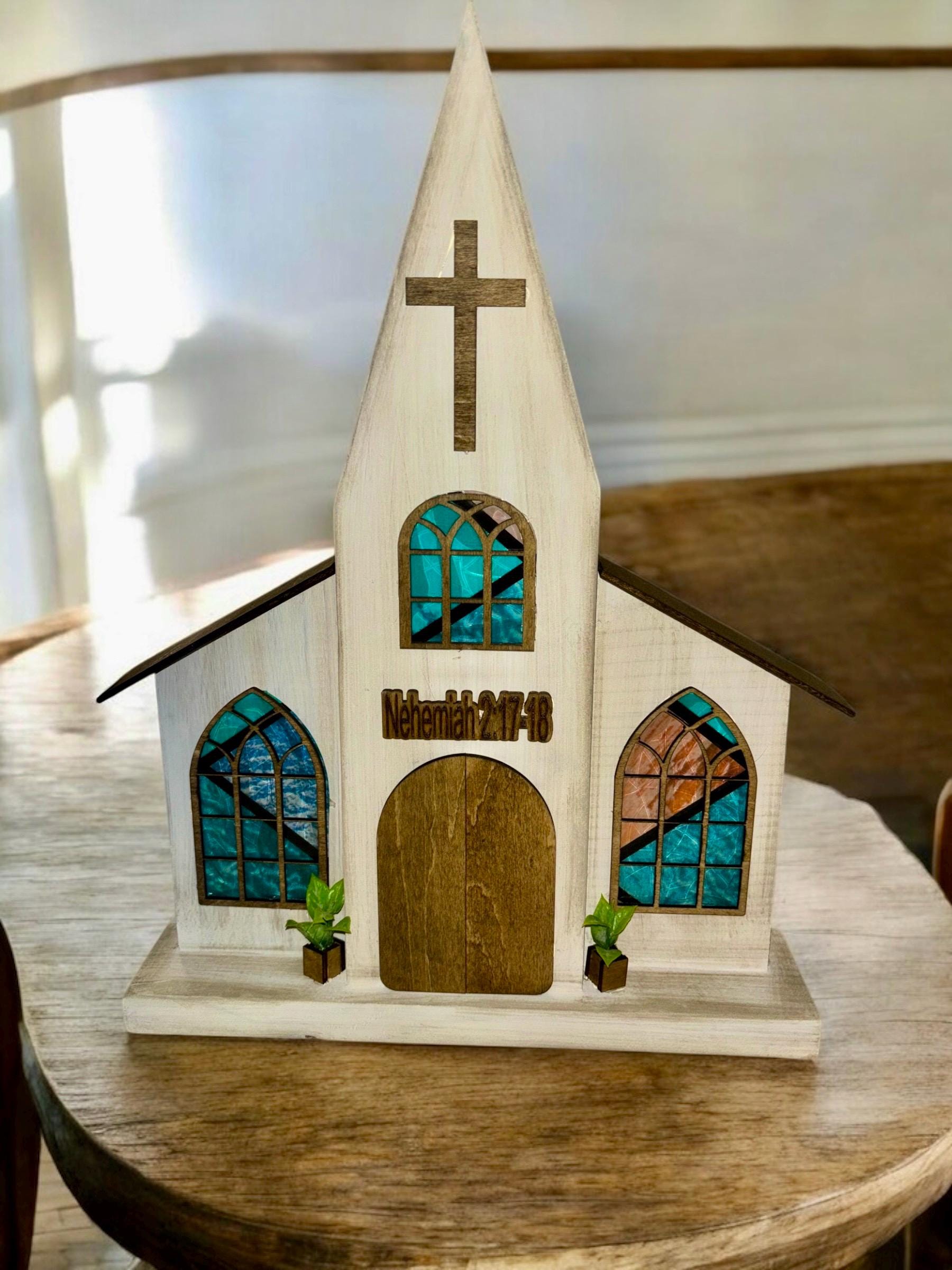 Rustic Wooden Church, Distressed Home Decor - Etsy