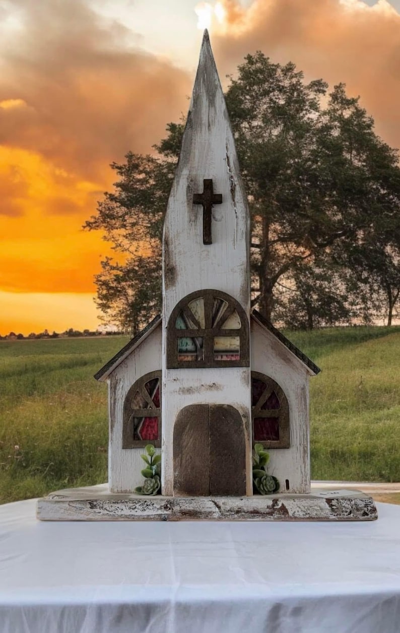 Rustic Wooden Church, Distressed Home Decor - Etsy