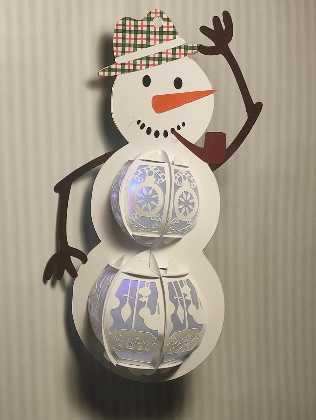 SVG, PDF, and PNG File Double Snowman Lantern Template - Etsy