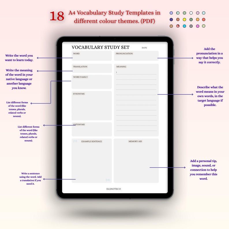 Language Learning Vocabulary Pack – Printable Language Learning ...