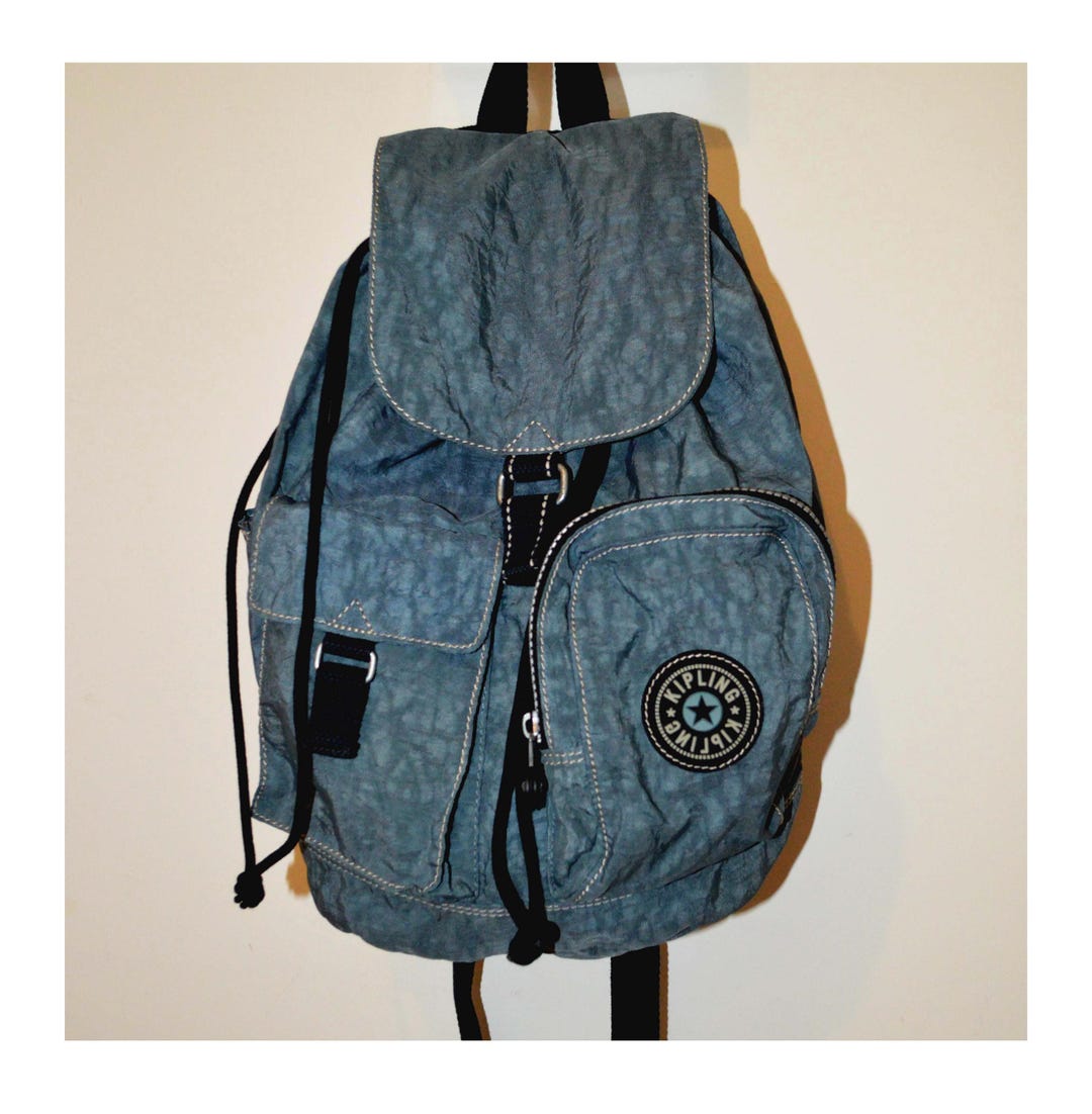 KIPLING Medium Size Blue Backpack 90s Kipling Backpack Draw String ...