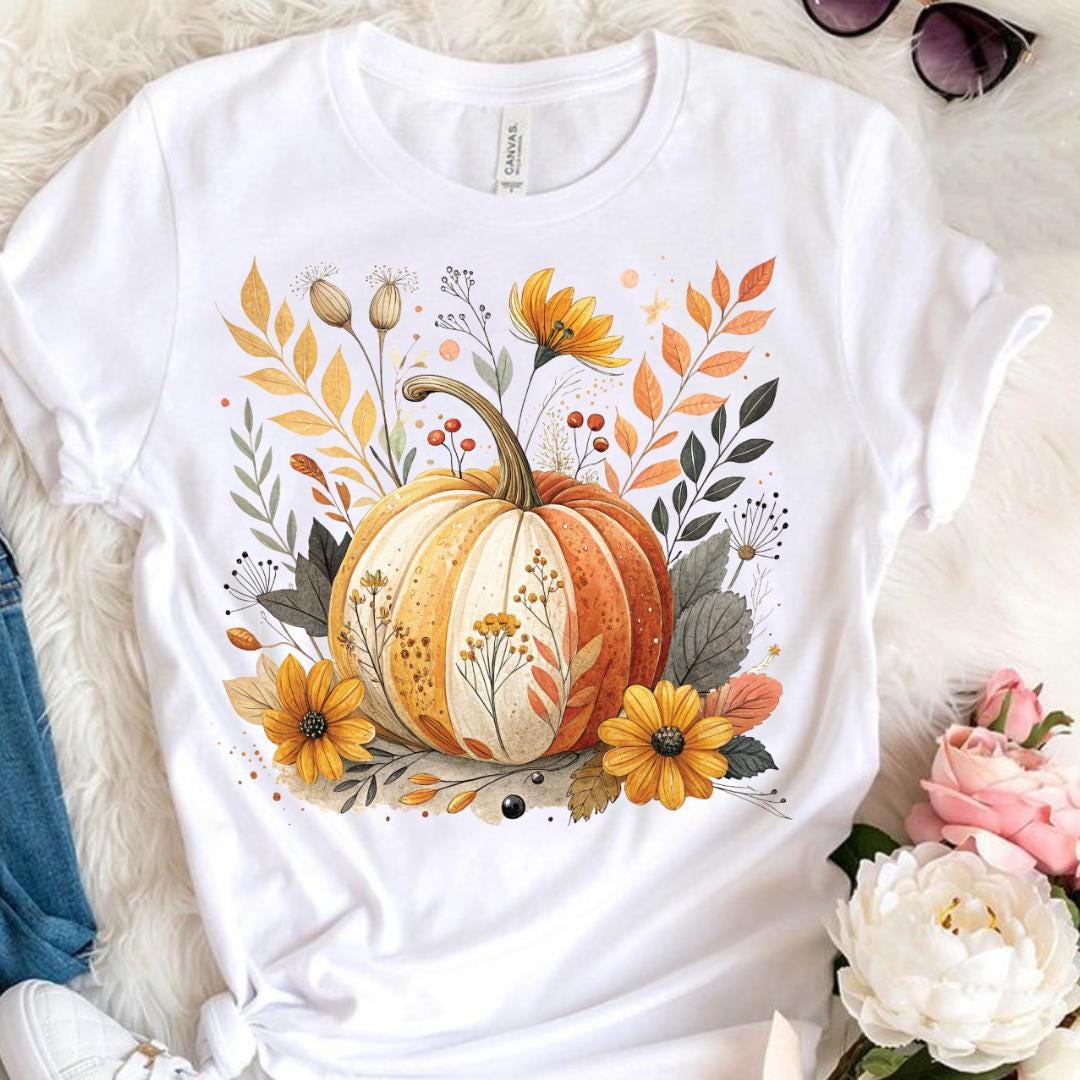Cute Pumkin, Floral Autumn Pumpkin Png, Boho Pumpkin Flirty Png ...