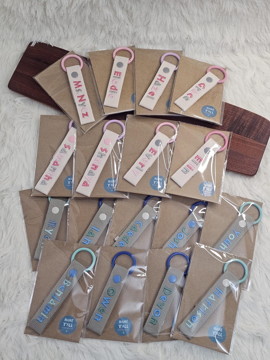 Personalized Embroidered Name Tag Keychain: Custom Backpack Tag - Etsy