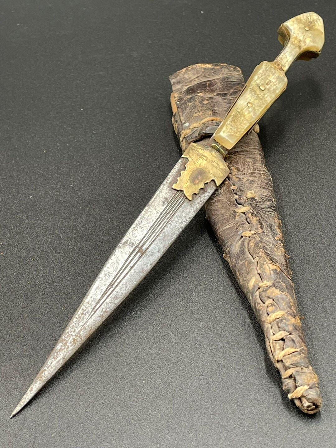 Orjinal El Yapımı Antika Osmanlı Hançer özel Deri Kılıfı Ile Birlikte ...