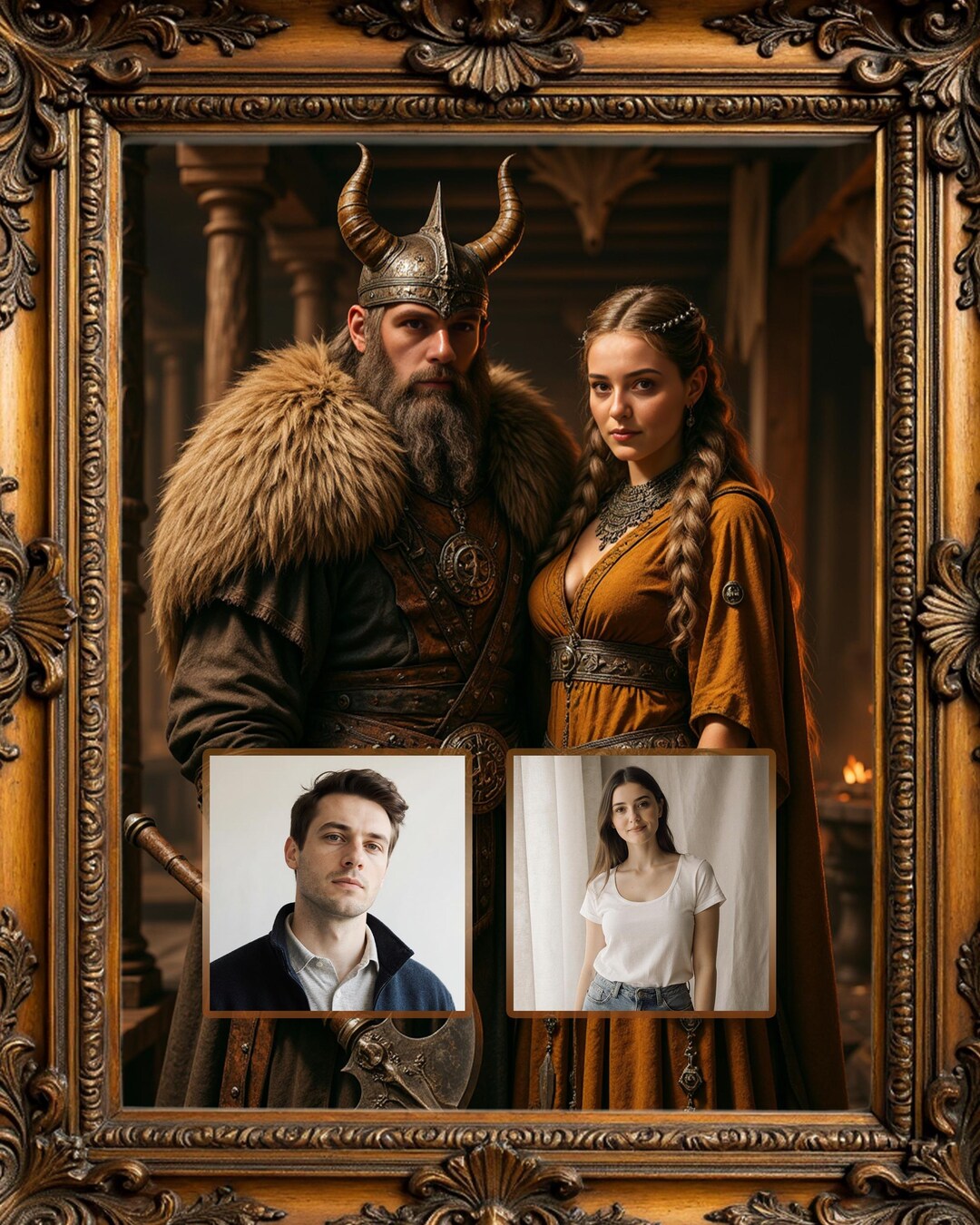 Custom Viking Couple Portraits | Personalized Medieval Art | Digital ...