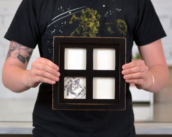 8x10 Distressed Rustic Window Picture Frame, 4 Paned Window Frame ...