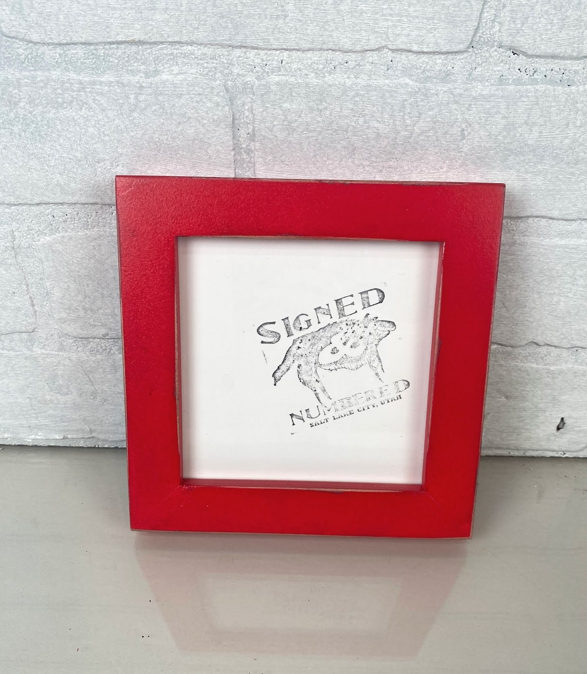 5x5 Inch Square Picture Frame In 1x1 Flat Style With Vintage Ruby 5x5 Inch Square Picture Frame In 1x1 Flat Style With Vintage Ruby