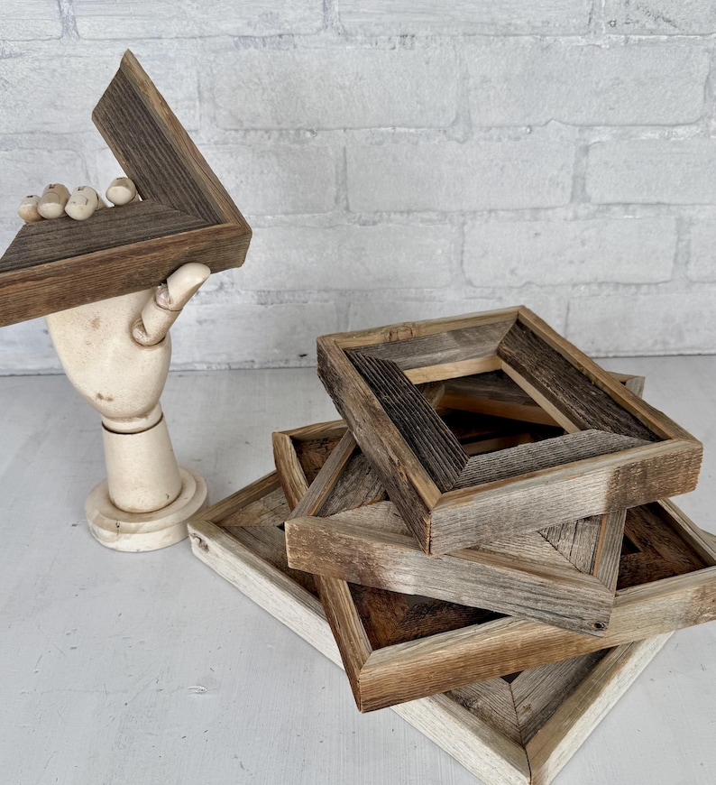 SHIPS RIGHT AWAY - Rustic Reclaimed Cedar Build up Style Picture Frame ...