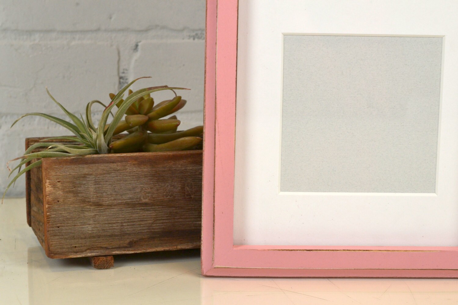 6.5x17.5 Multiple Mat Window Frame for (3) 4x4 inch Photos in Deep Out ...