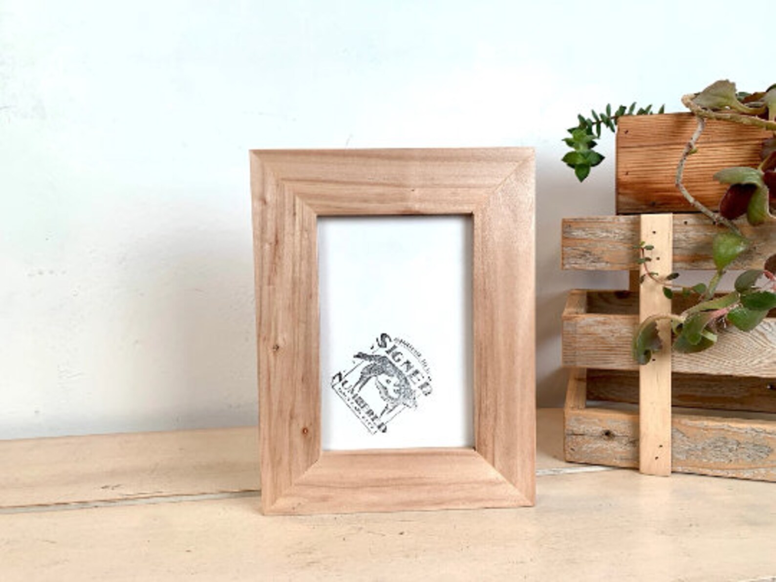 Solid Natural WILLOW Wood Picture Frame 1.5 Wide Style | Etsy
