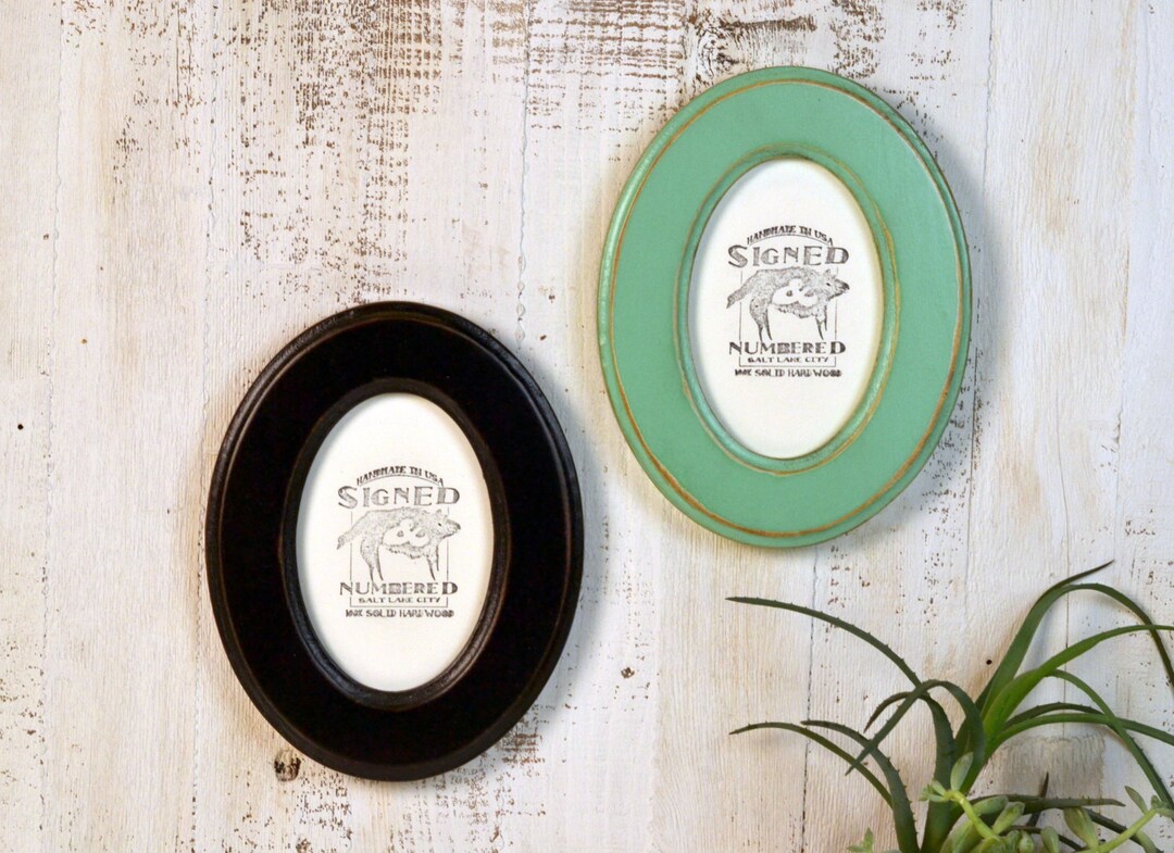 4x6 Oval Opening Picture Frame Oval Shaped Outside in Finish COLOR of ...
