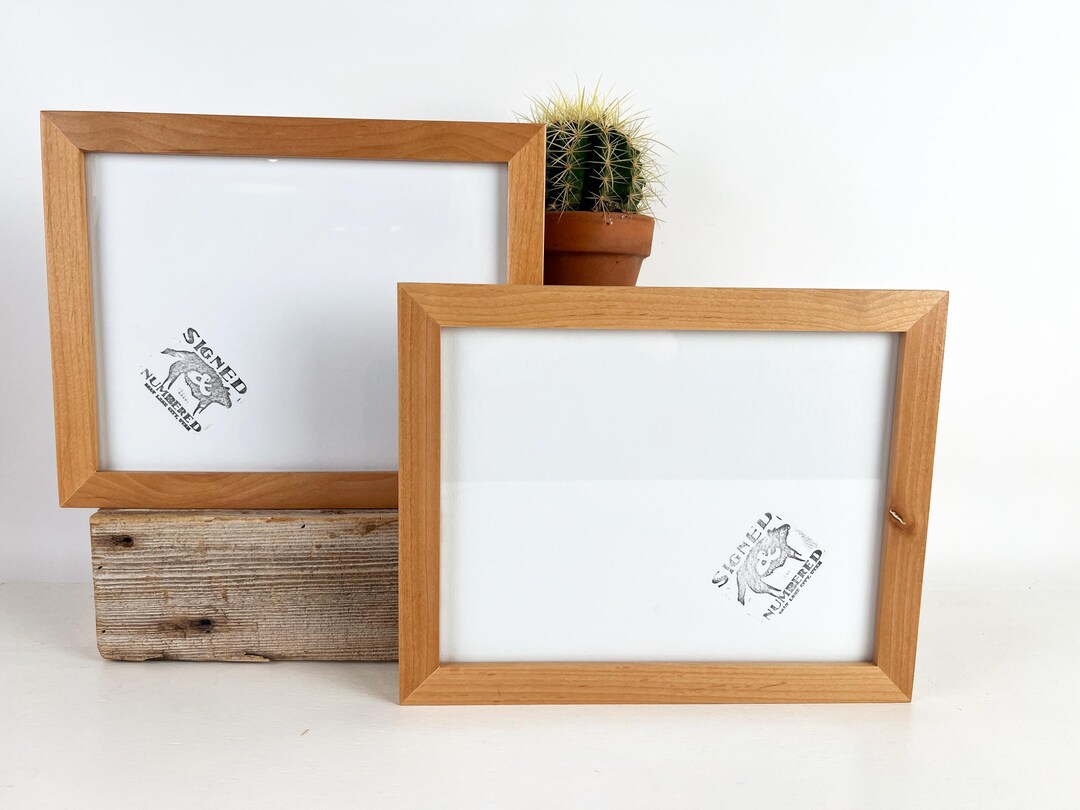 8.5 X 11 Picture Frame in 1x1 Flat Style Built From Solid Natural Alder ...