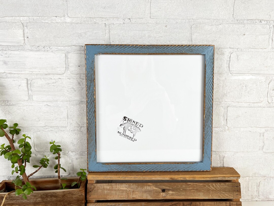 SHIPS TODAY - 11x11" Square Picture Frame - 1x1 Roughsawn Style With ...