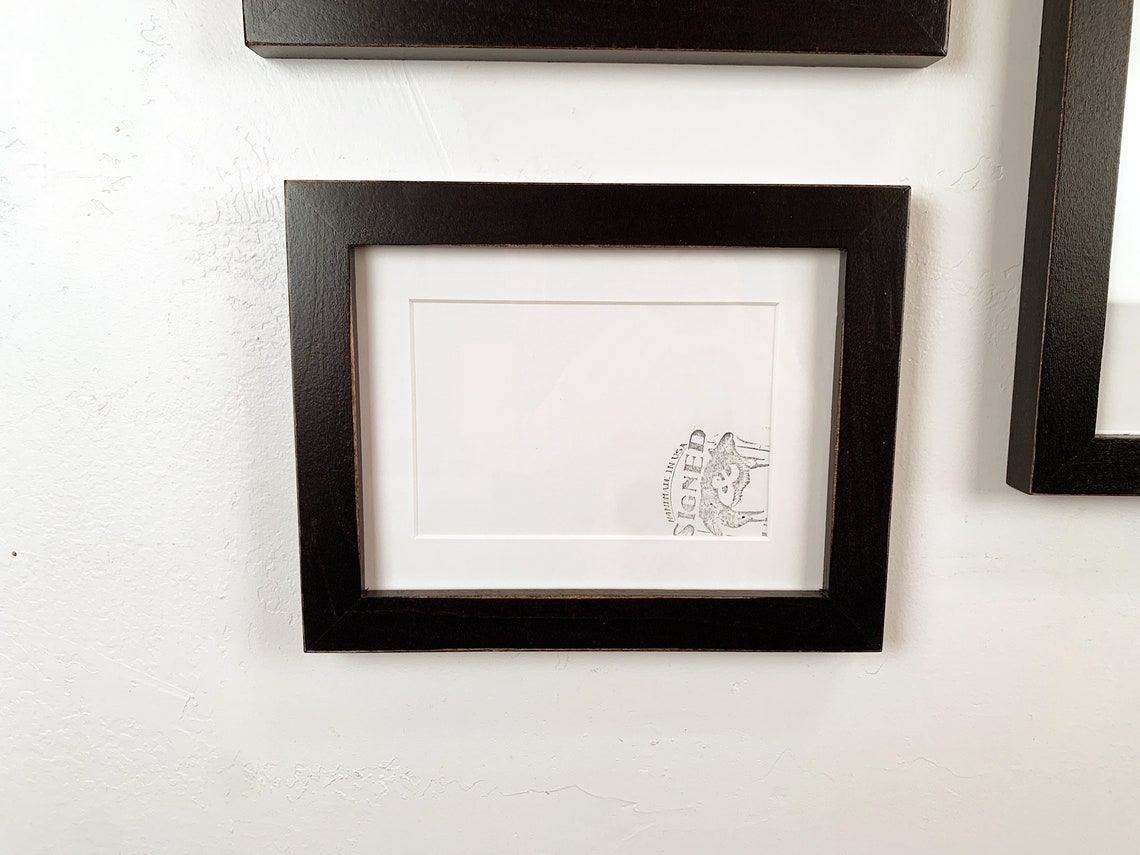 SET of SIX Gallery Style 1x1 Flat Frames in Frame and Mat - Etsy