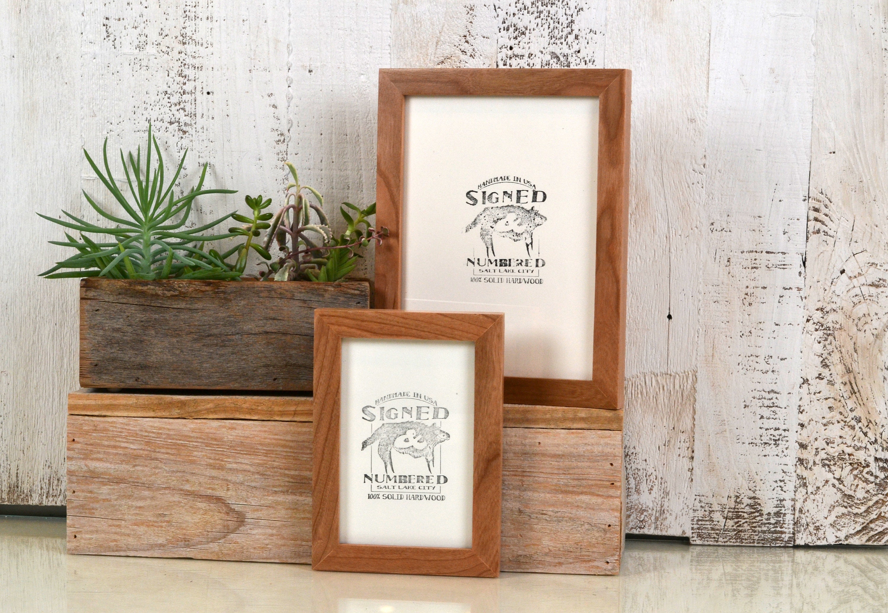 Natural CHERRY Picture Frame in Peewee style- Choose Size: 2x2 up to ...