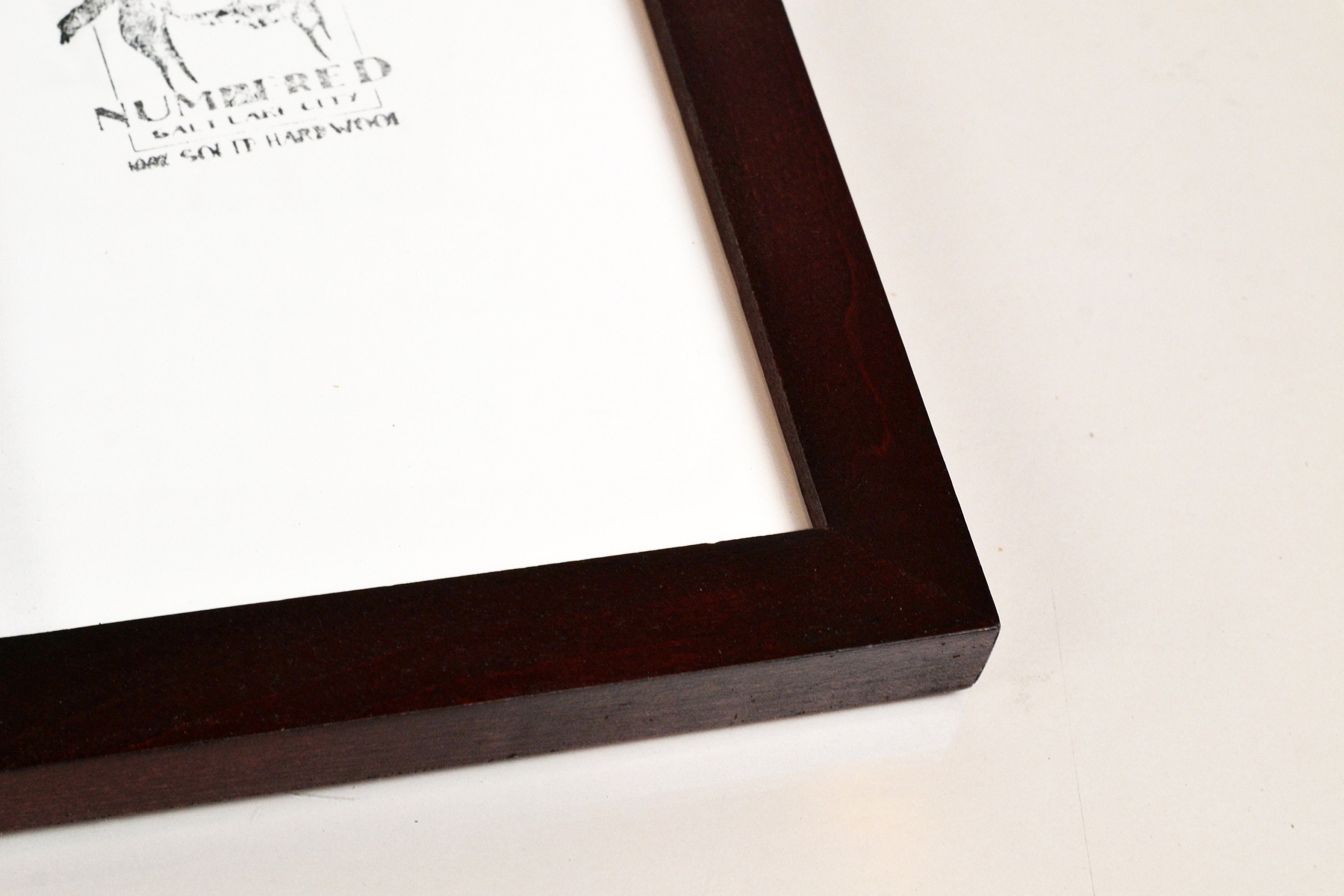 6x12 Panoramic Picture Frame 1x1 Flat Style with Solid Mahogany Finish ...