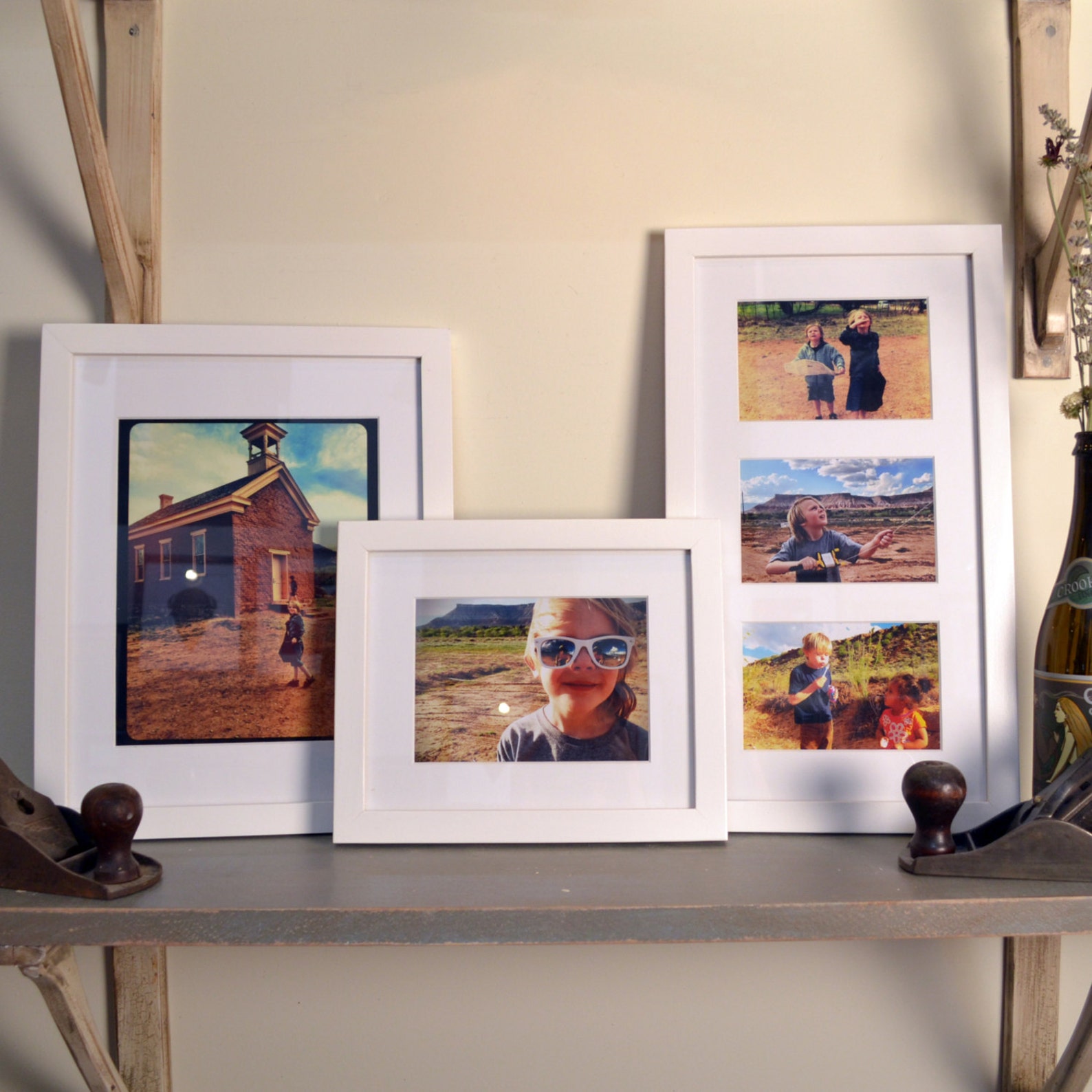 SET of SIX Gallery Style 1x1 Flat Frames in Frame and Mat - Etsy