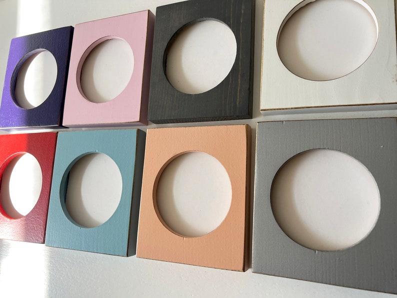 4x4 Pine Circle Opening Picture Frame in Vintage Finish COLOR - Etsy
