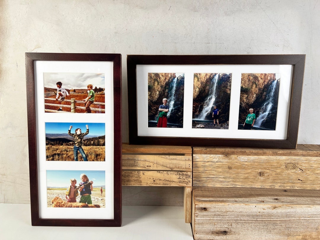 8x16 Picture Frame Mat Windows Fit (3) 4x6 Photos in Peewee or 1x1 Flat ...