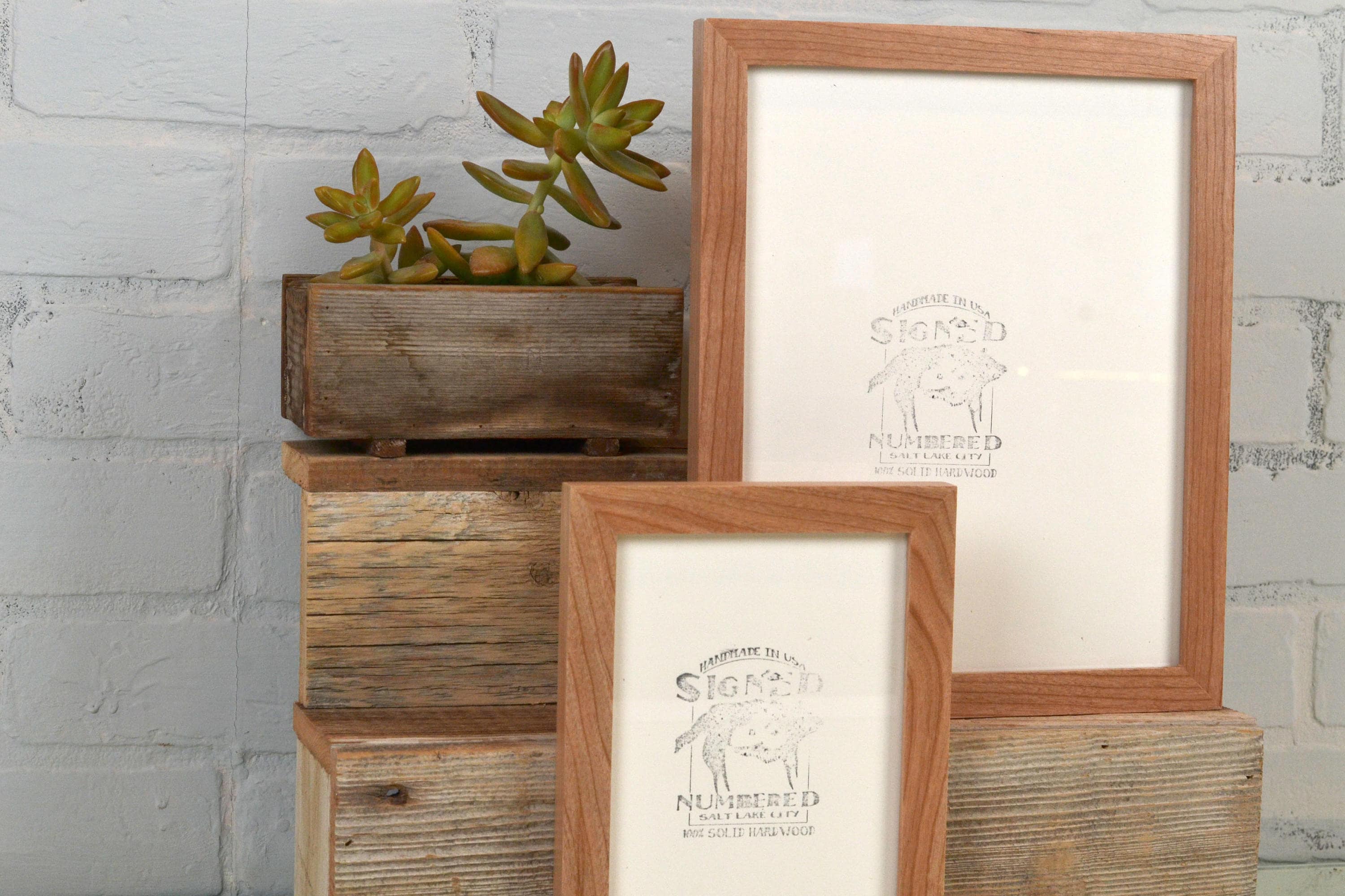 Natural CHERRY Picture Frame in Peewee style- Choose Size: 2x2 up to ...