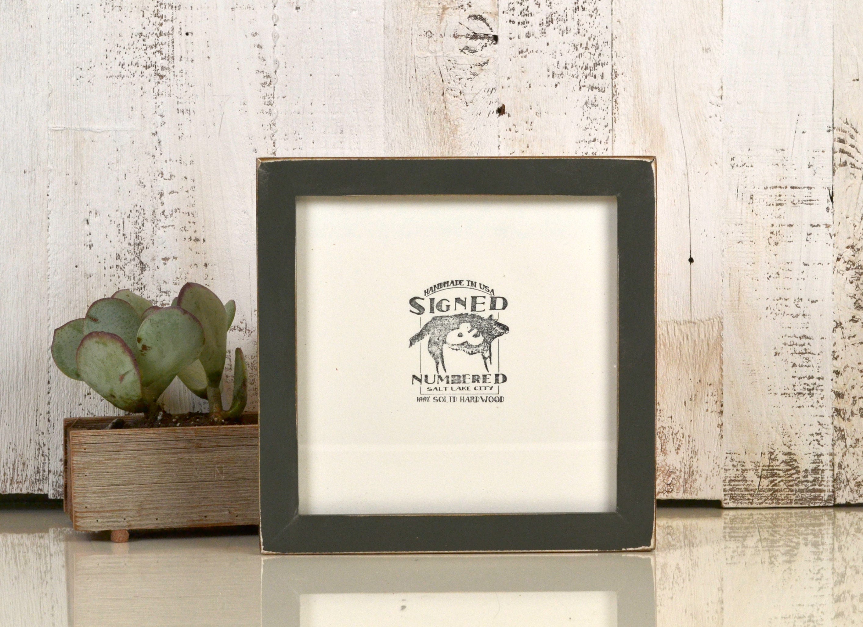 8x8 Square Picture Frame in 1x1 Flat Style with Vintage Sable Gray ...
