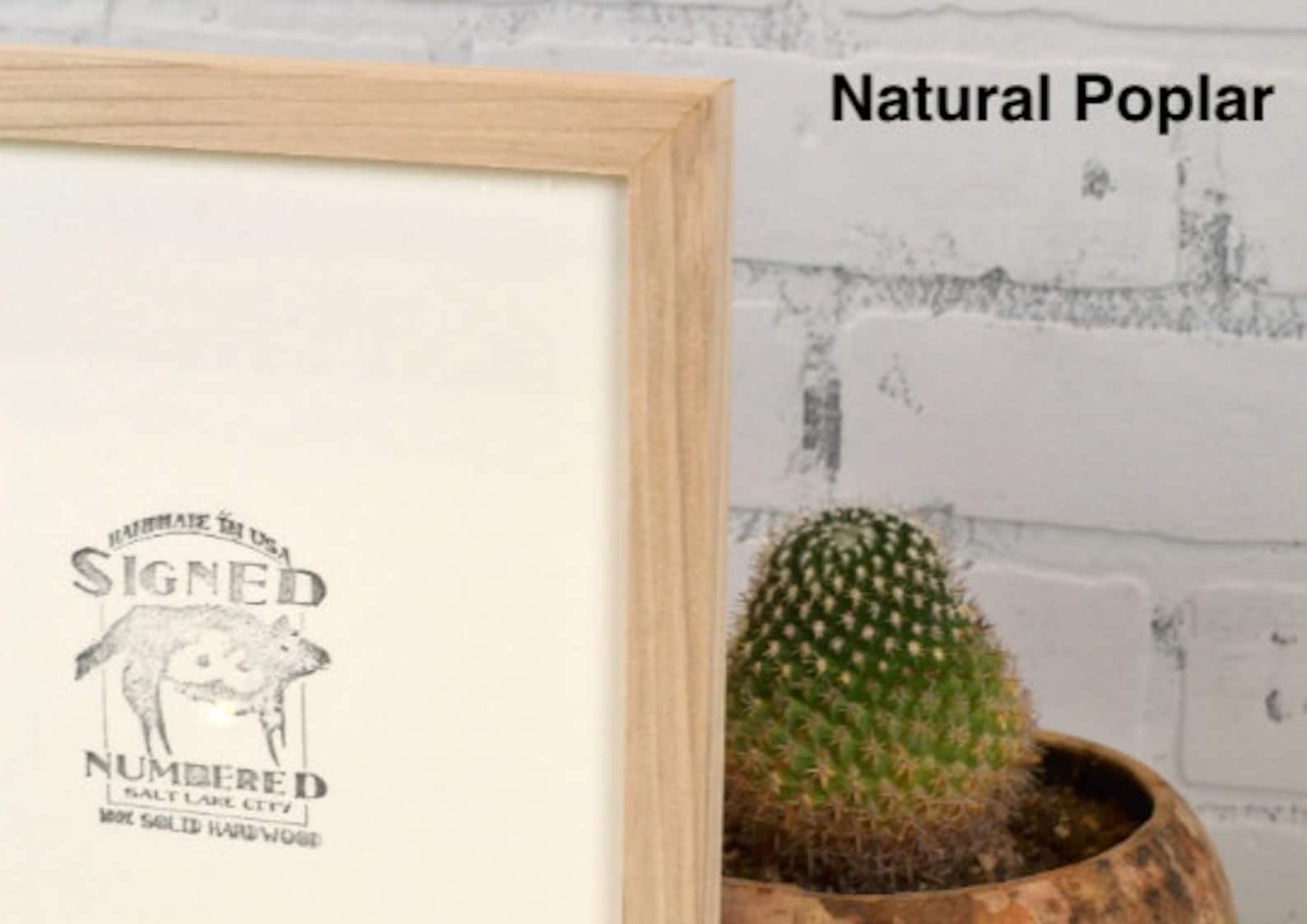 Panoramic Picture Frame in 1x1 Flat Style and Solid Natural Wood Tone ...