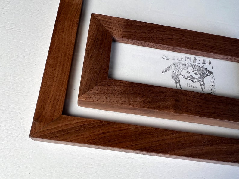Natural WALNUT Picture Frame in 1x1 Flat Style Choose Size: - Etsy