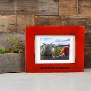 Personalized Coordinates Frame Custom Engraved in Vintage COLOR of YOUR ...