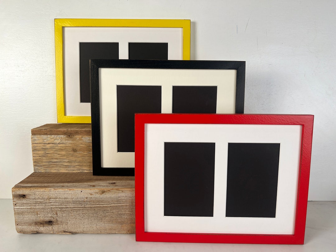 9x12 Picture Frame Mat Windows Fit (2) 4x6 Photos in Peewee Style and ...