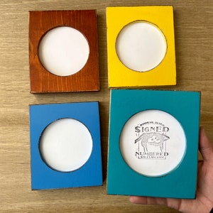 4x4 Pine Circle Opening Picture Frame in Vintage Finish COLOR of YOUR ...