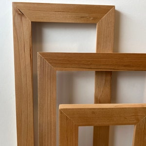 Solid Natural ALDER or POPLAR Wood Picture Frame 1.5" Wide Style Choose ...