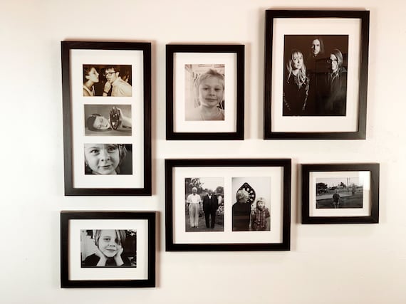 SET of SIX Gallery Style 1x1 Flat Frames in Frame and Mat - Etsy