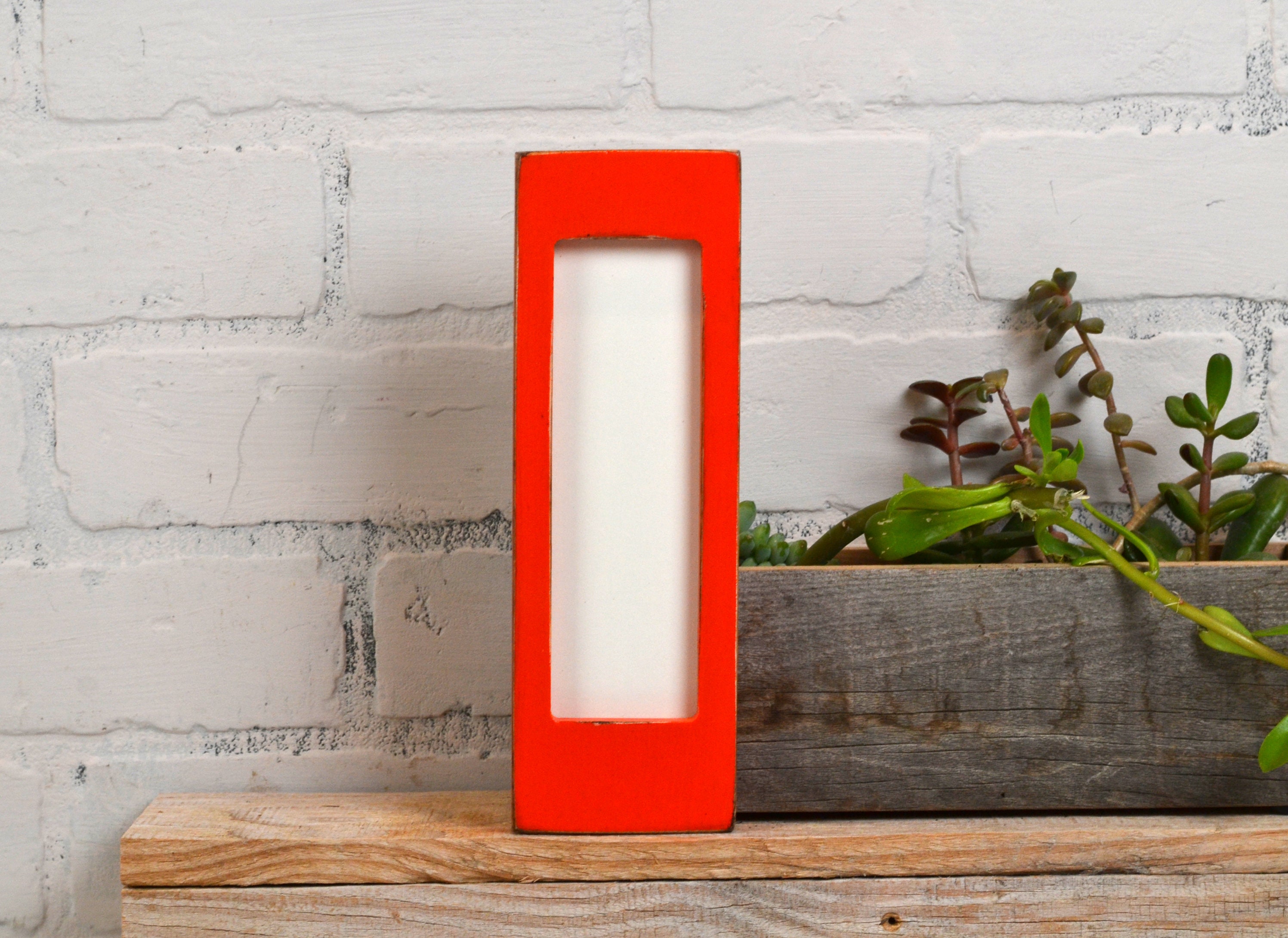 Photo Booth Frame for 2 x 6 Picture Strip with Vintage Deep Orange ...