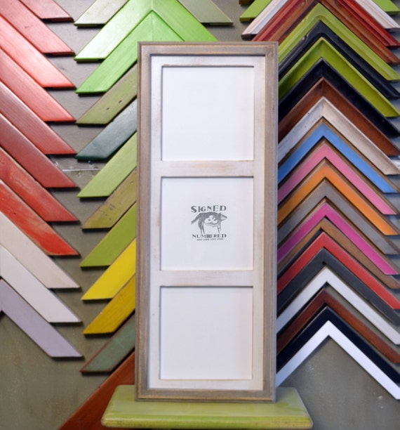 Items similar to Triptych Frame for (3) 6x6 Photos in 1x1 Outside Cove ...