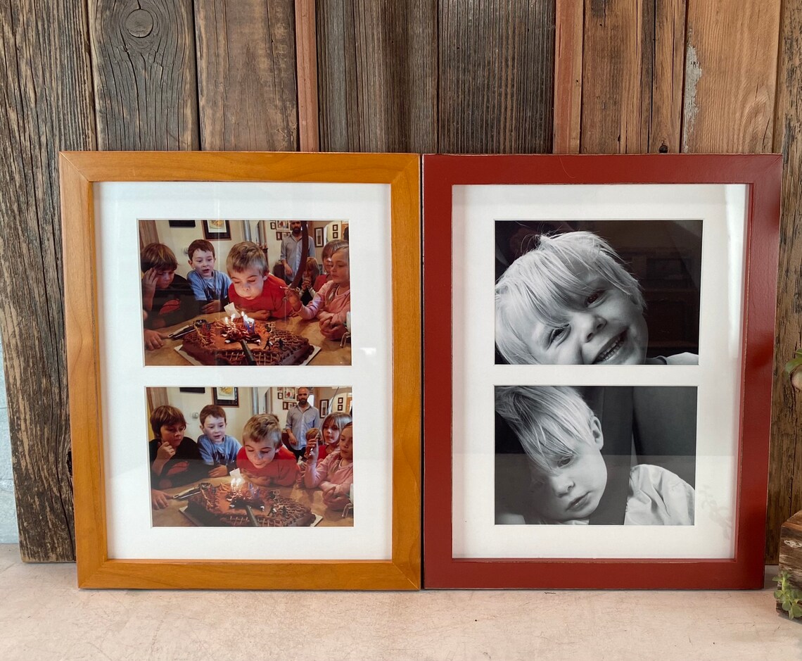 10x13 Picture Frame Mat Windows Fit 2 5x7 Photos in 1x1 Flat | Etsy