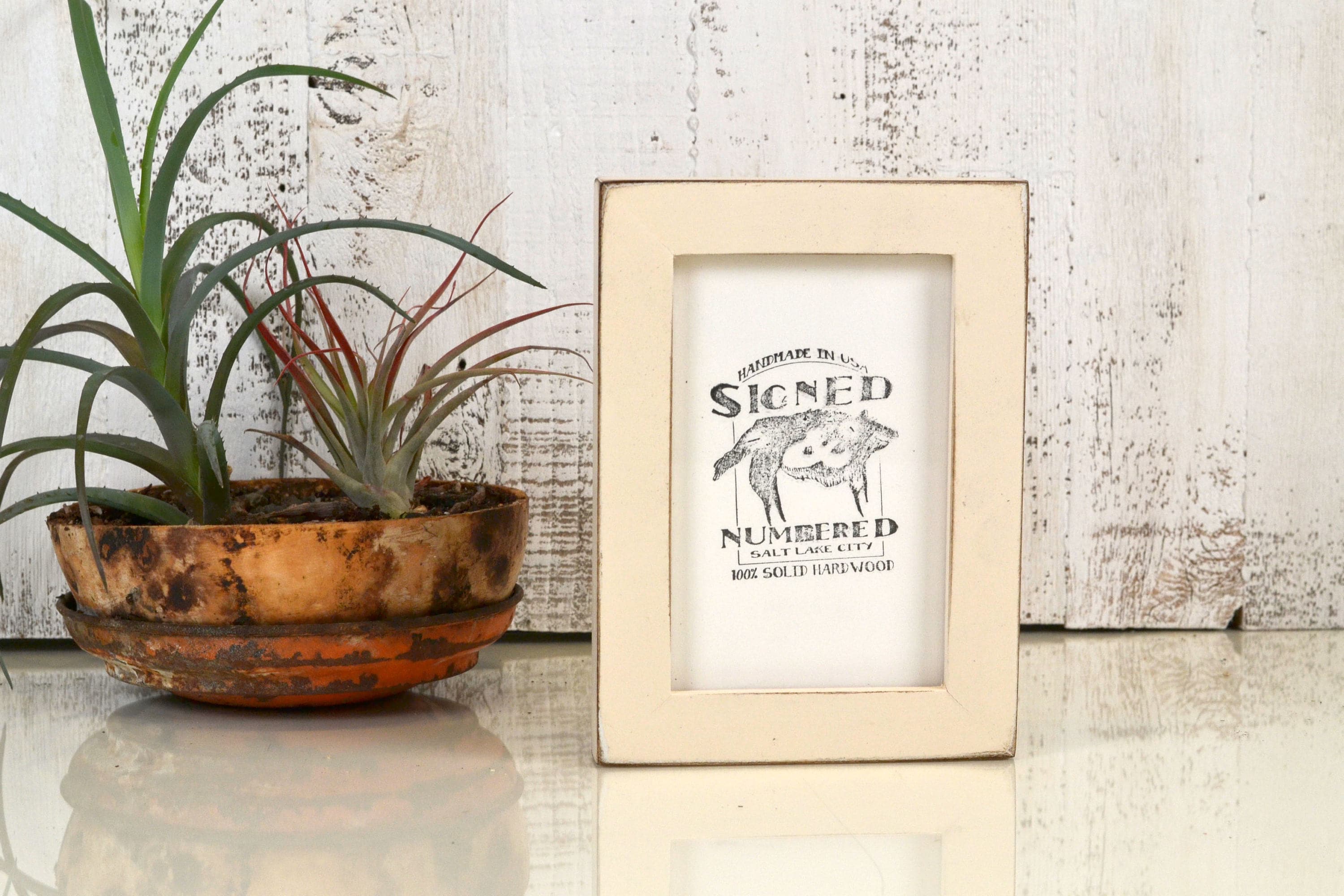 4x6 Picture Frame in 1x1 Flat Style with Vintage Ivory Finish - IN ...