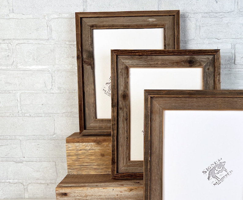 SHIPS RIGHT AWAY - Rustic Reclaimed Cedar Build up Style Picture Frame ...