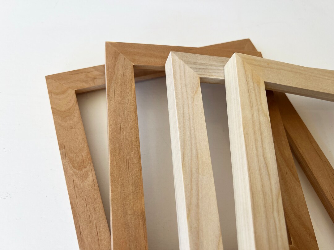 Natural ALDER or POPLAR Picture Frame in 1x1 Flat Style Choose Size ...