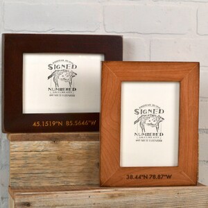 Personalized Coordinates Frame Custom Engraved in Vintage COLOR of YOUR ...