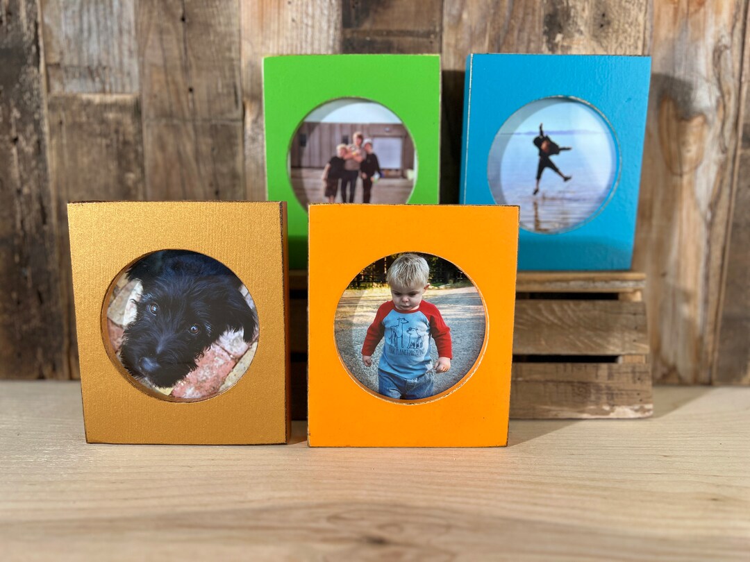 4x4 Pine Circle Opening Picture Frame in Vintage Finish COLOR of YOUR ...