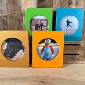 4x4 Pine Circle Opening Picture Frame in Vintage Finish COLOR of YOUR ...