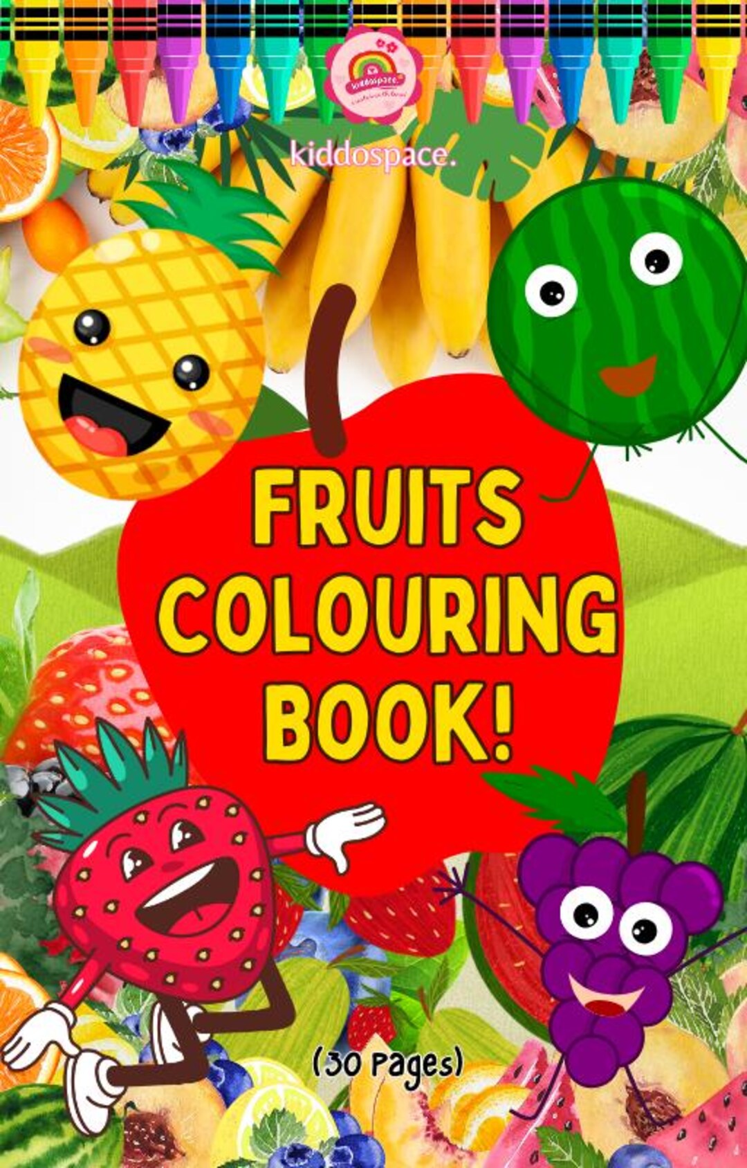 ABC Fruits Coloring Pages / A-Z Game Template for Kids / Fruits ...