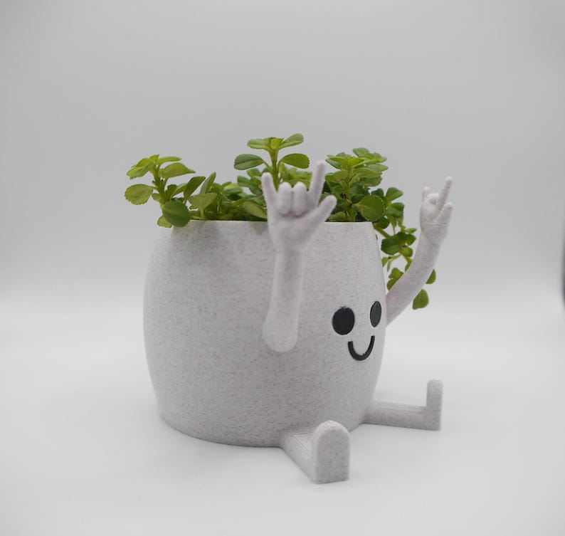 Middle Finger Happy Pot, 3d Printed Plant Pot, Marble Affect Pot. - Etsy