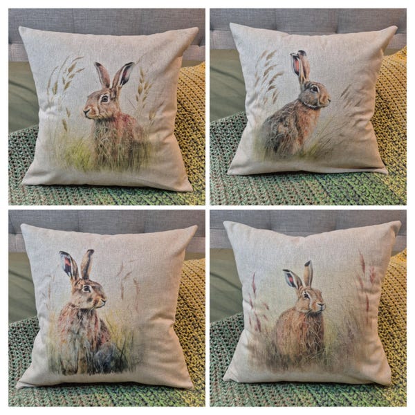 Hare Cushion - Etsy UK