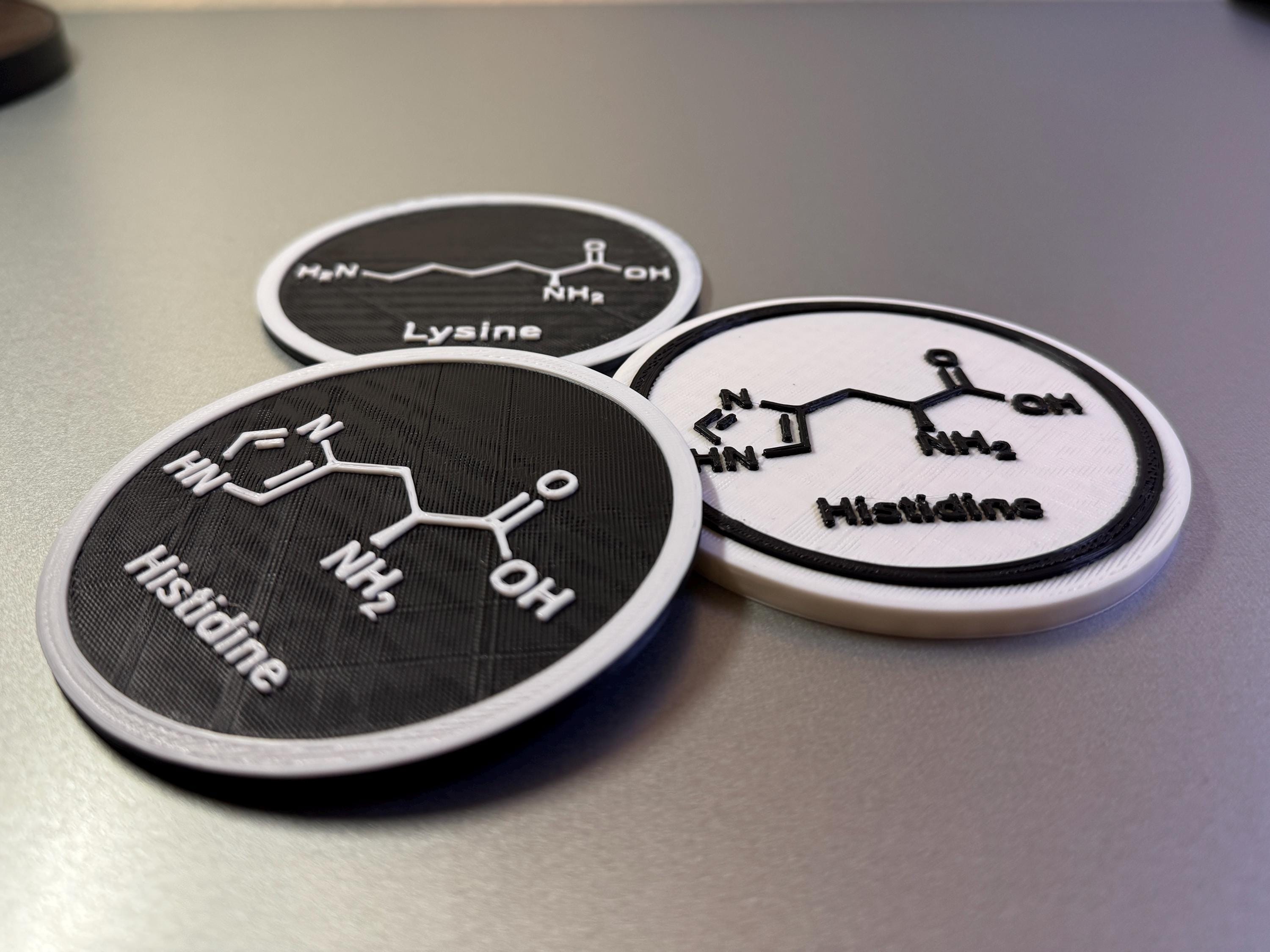 Custom 3D Printed Amino Acid Coasters Perfect Gift for Scientists ...