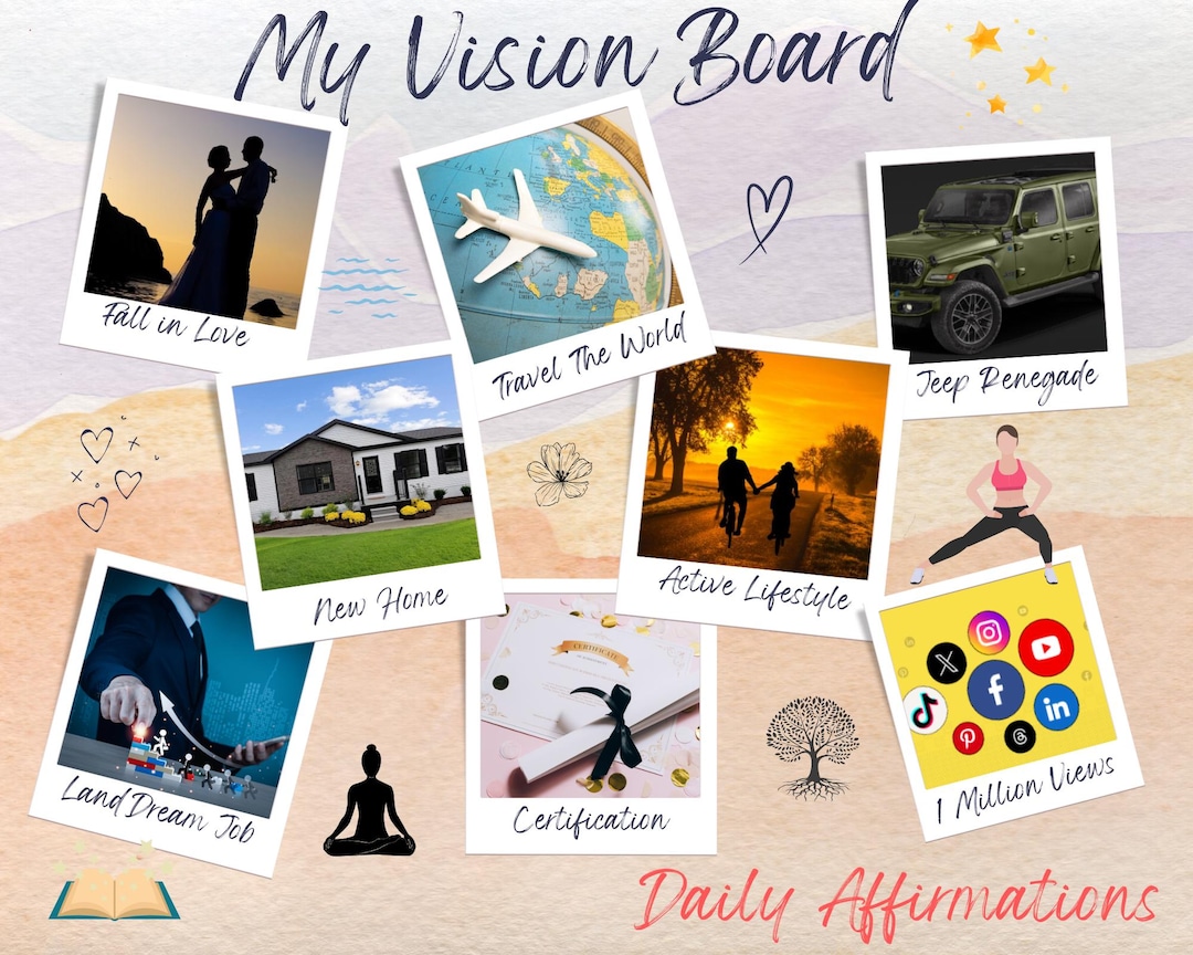 Vision Board modifiable, My Vision Board, Vision Board personnalisable ...